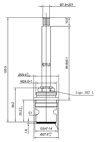 SH7L 3/4" Ceramic Shower Flow Valve -Kingsway Plumbing